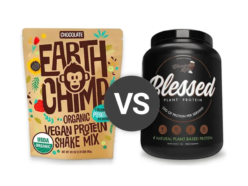 Earth Chimp Vegan vs Blessed Plant | ProteinPowder.com