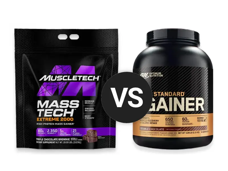 MuscleTech Mass-Tech Extreme vs ON Pro Gainer | ProteinPowder.com