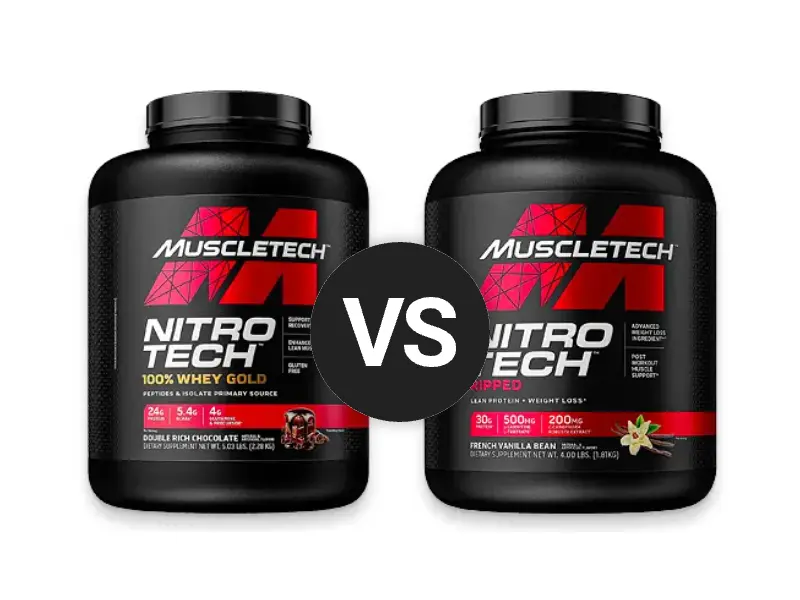 MuscleTech Nitro-Tech Whey Gold vs MuscleTech Ripped | ProteinPowder.com