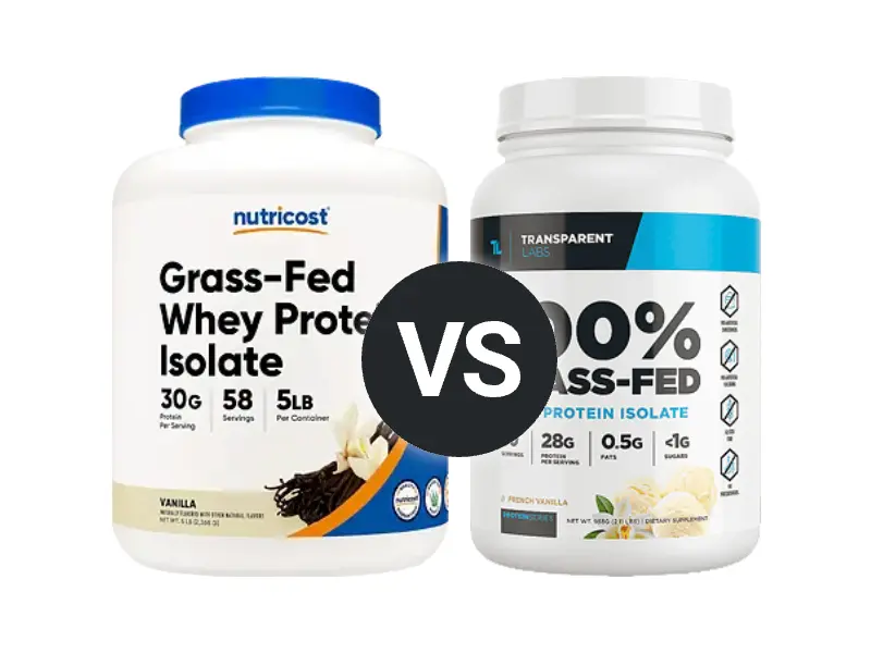 Nutricost Grass-Fed vs Transparent Labs Grass-Fed | ProteinPowder.com